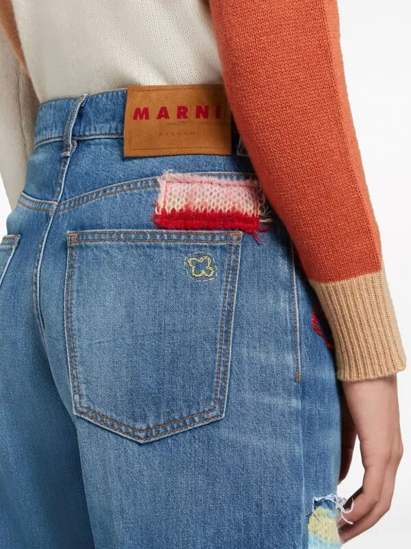 Marni Denim-patchwork Straight-leg Jeans