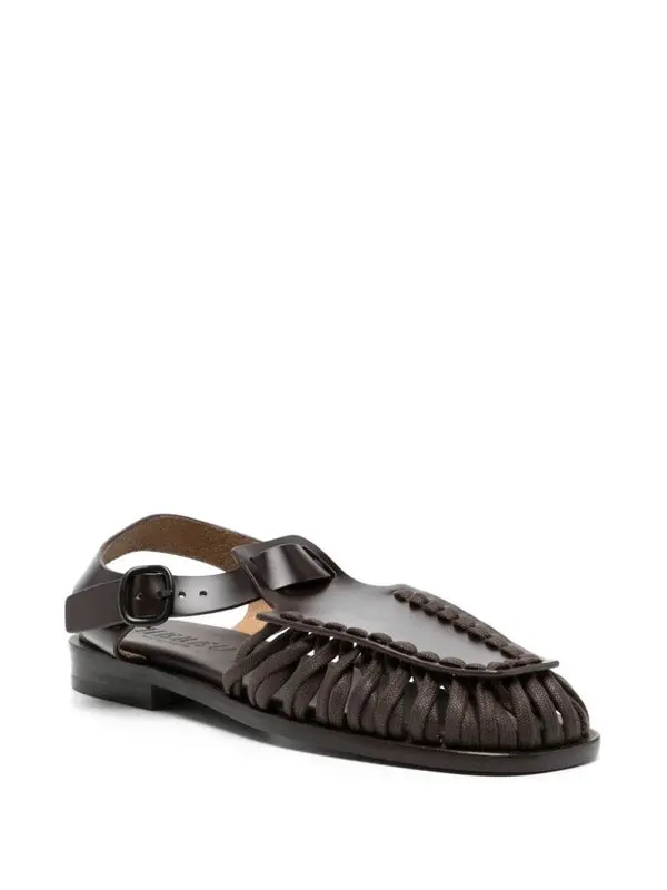 Hereu Alaro Caged Leather Sandals - Brown