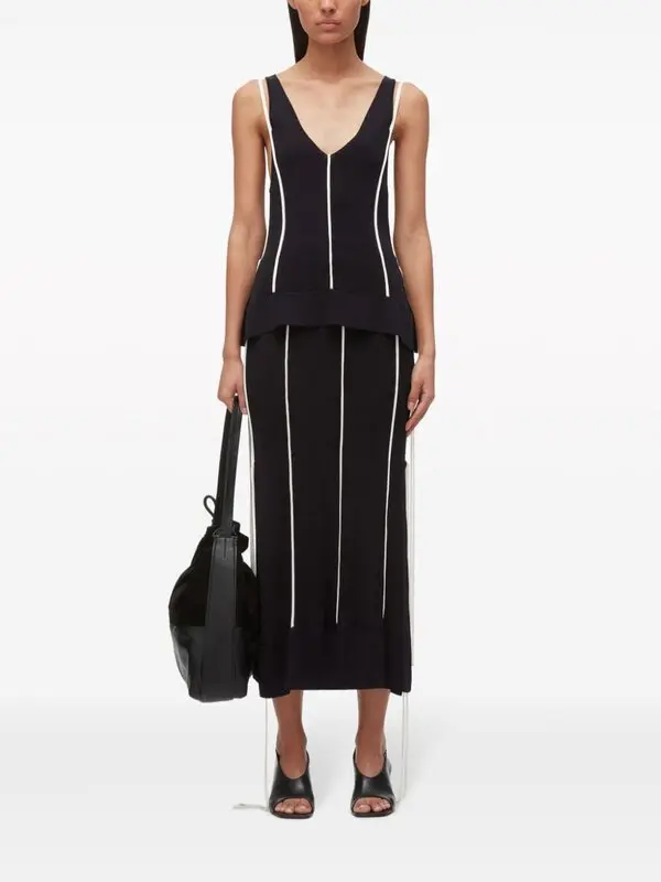 3.1 Phillip Lim Pipe-trim Knitted Midi Skirt