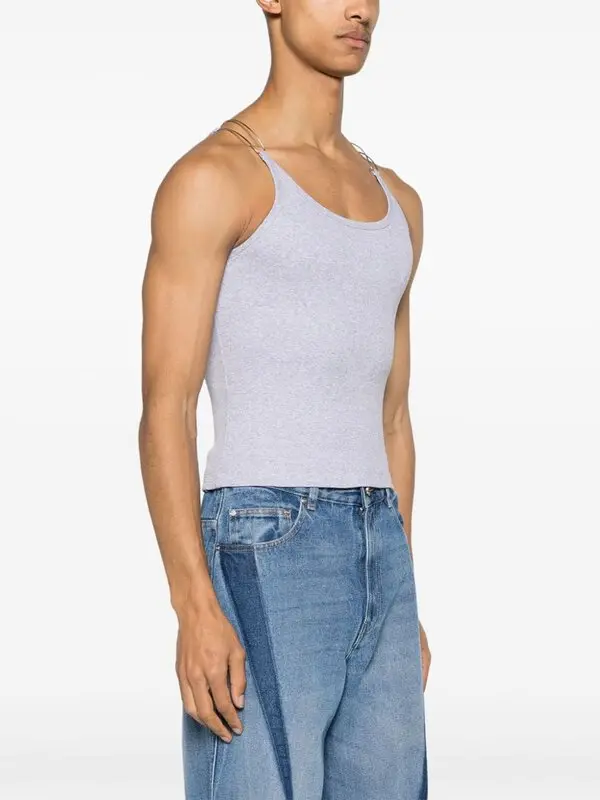 DION LEE Wire Strap Organic Cotton Tank Top