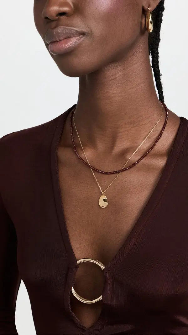 Jia Jia January Beaded Necklace - Garnet