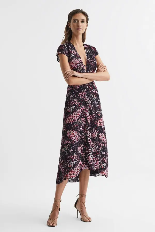 slim fit dress slacks Athens Grey Short Sleeve Fitted Midi Dress