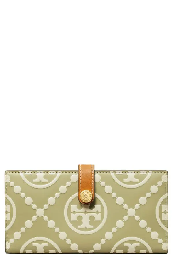 Tory Burch Embossed T-monogram Slim Bifold Wallet