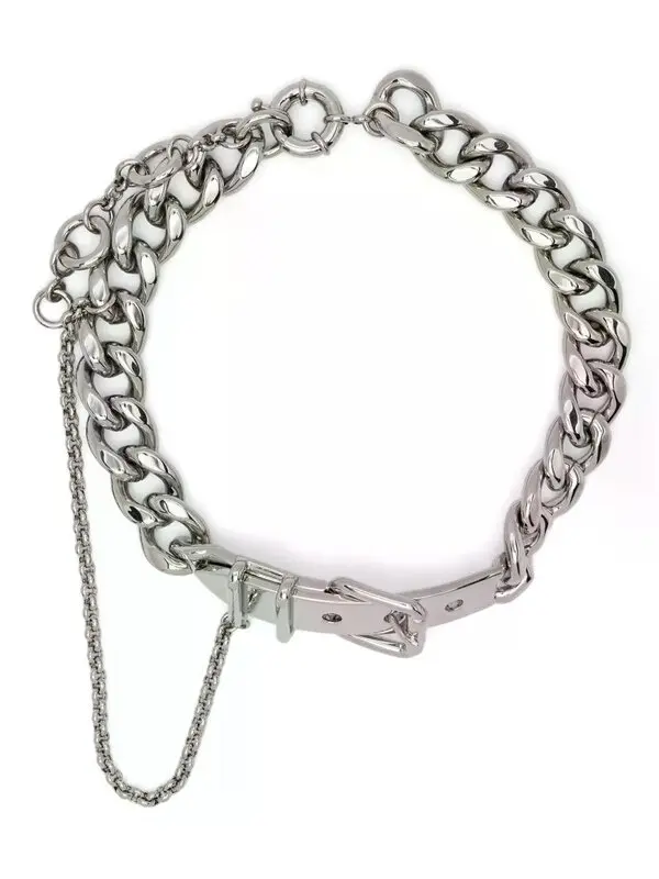 Acne Studios Buckle-detail Choker Necklace - Silver