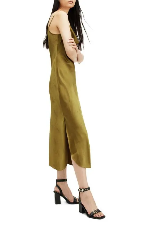 all saints hadley dress green Allsaints Floral Jacquard Cowl Neck Slipdress In Sap - 70% Off runwaylook24