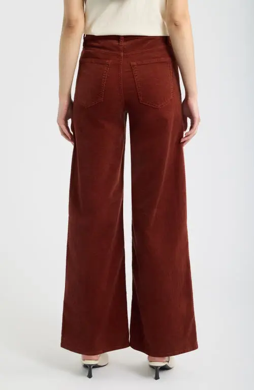 FRAME Le Slim Palazzo Corduroy Pants - Wine