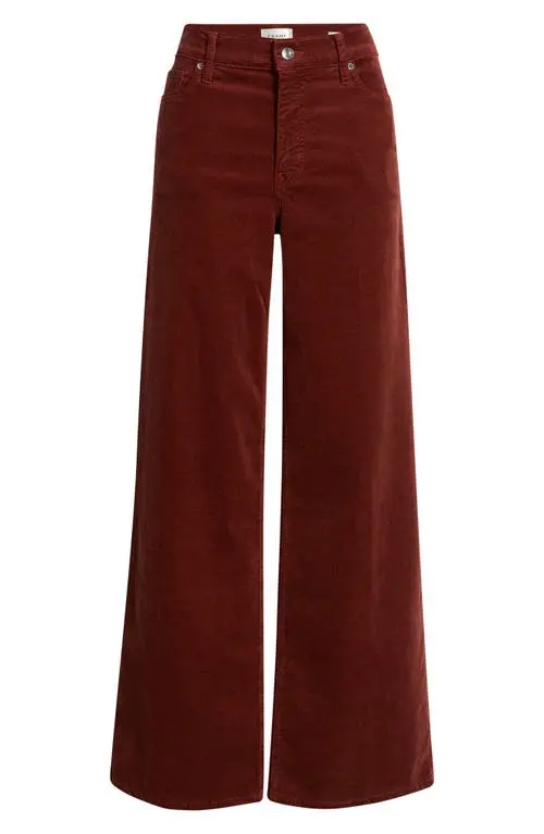 FRAME Le Slim Palazzo Corduroy Pants - Wine