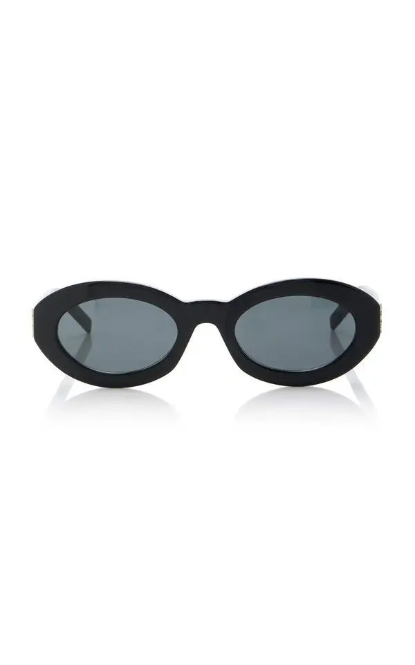 Saint Laurent Round-frame Acetate Sunglasses - Black