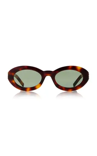 Saint Laurent Round-frame Acetate Sunglasses - Brown