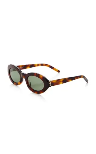 Saint Laurent Round-frame Acetate Sunglasses - Brown