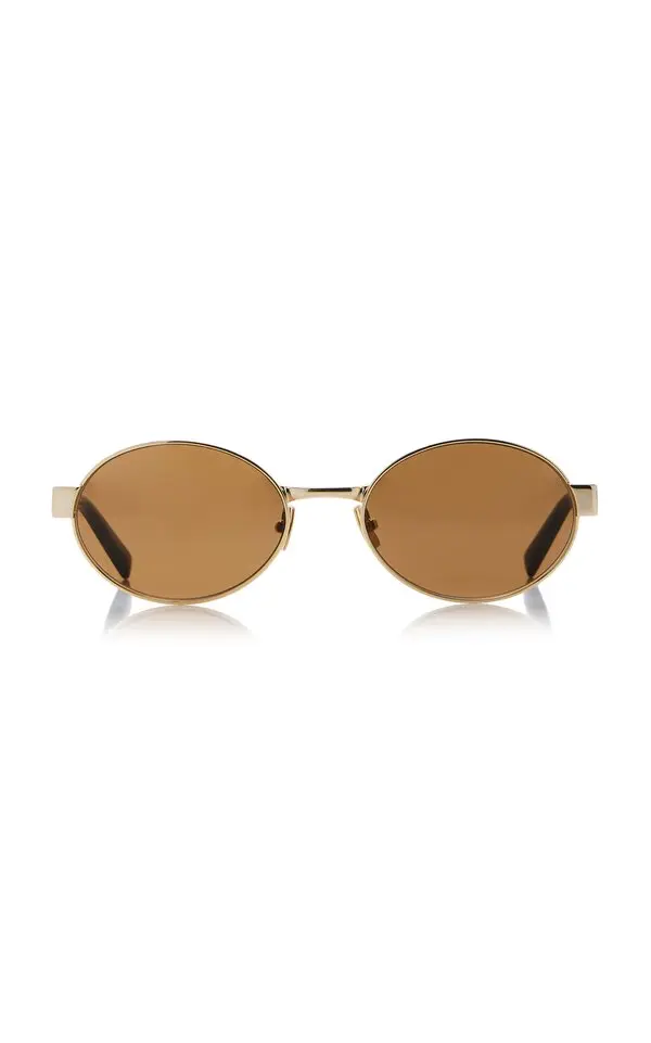 Saint Laurent Round-frame Metal Sunglasses - Brown