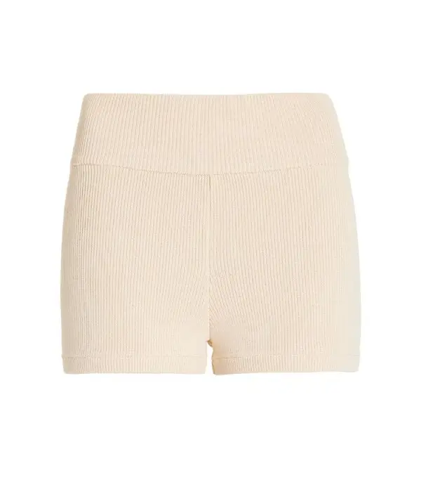 ELCE Sol Ribbed-knit Shorts - White