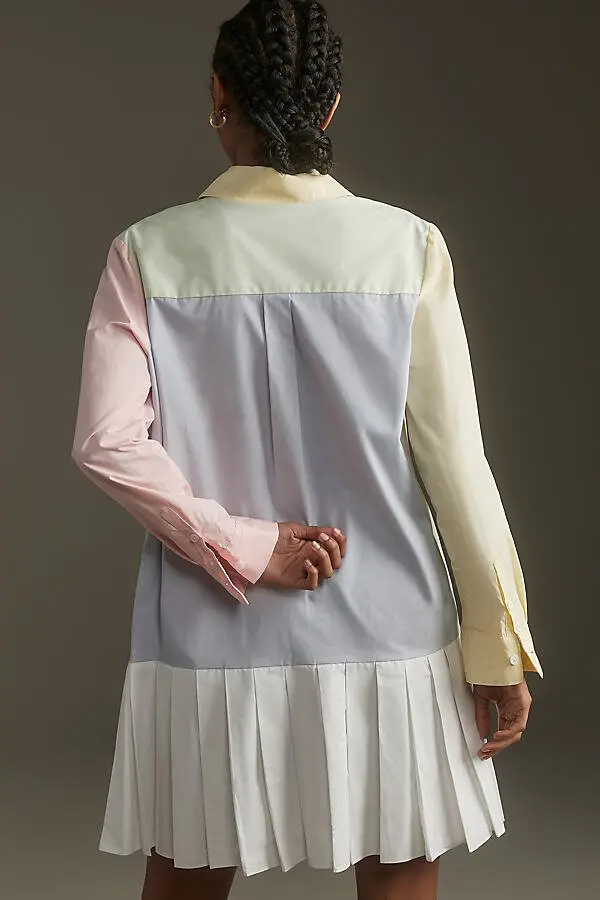 english factory colorblock shirt dress English Factory