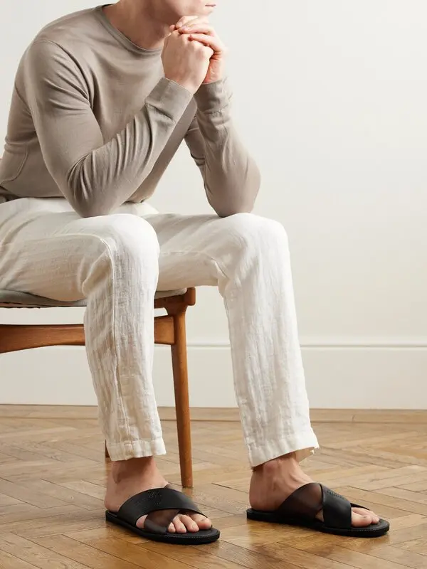 Berluti Sifnos Scritto Venezia Leather Sandals