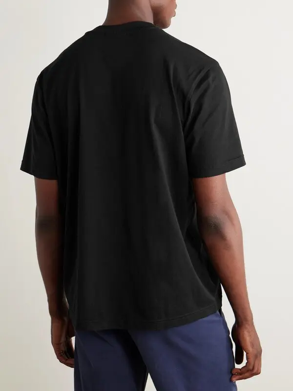 Nn07 Adam 3209 Logo-embroidered Pima Cotton-jersey T-shirt - Black