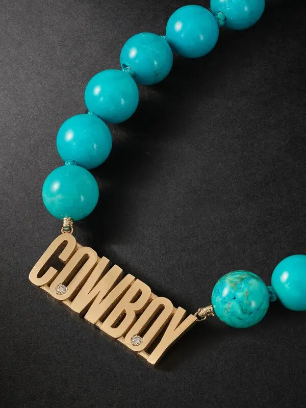 Established 14-karat Gold Turquoise Necklace