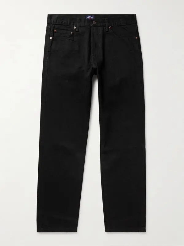 NOAH Straight-leg Selvedge Denim Jeans - Black