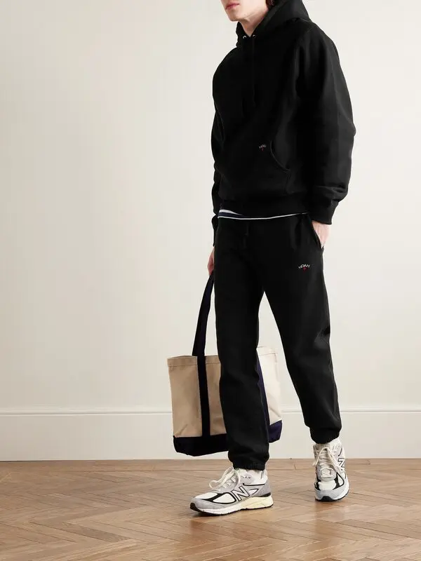 NOAH Core Tapered Logo-embroidered Cotton-jersey Sweatpants