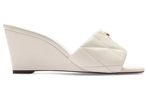 COACH Emma Wedge, Square Toe, Quilted Leather, Slip-on