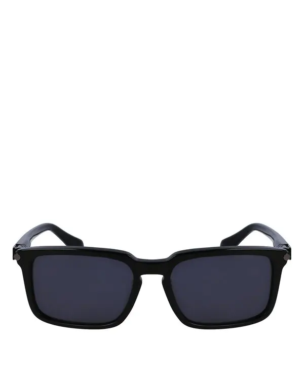 FERRAGAMO Prisma 56mm Rectangular Sunglasses - Black/blue Solid