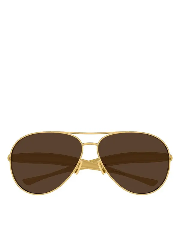 Bottega Veneta Sardine Pilot Sunglasses - Gold