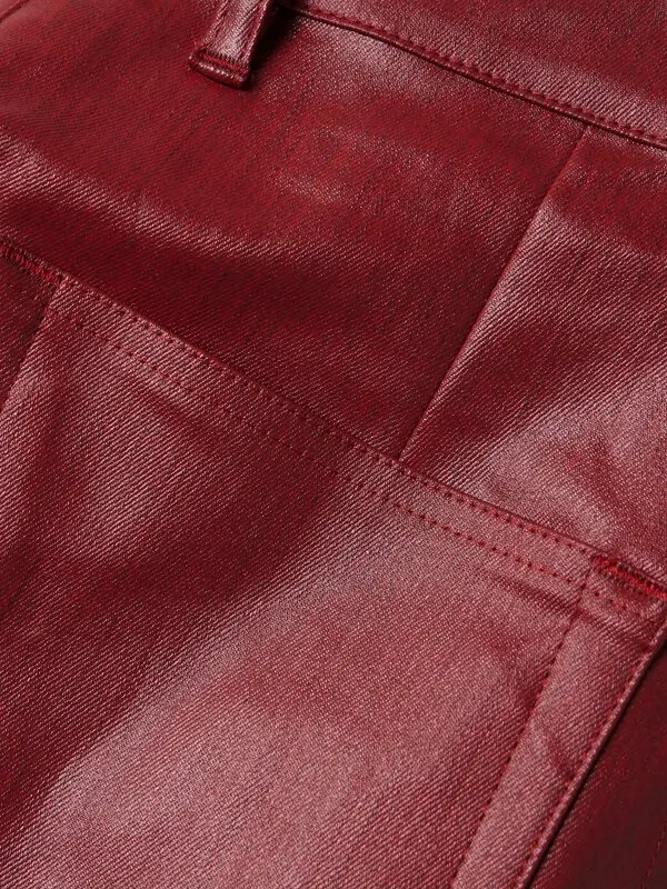Rick Owens Bolan Coated Cotton-blend Flare Pants - Red