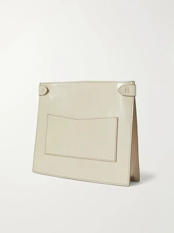 METIER Fernando Jorge Stowaway Embellished Glossed-leather Shoulder Bag - White