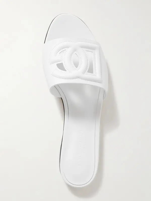 Dolce & Gabbana Bianca Leather Slides - White