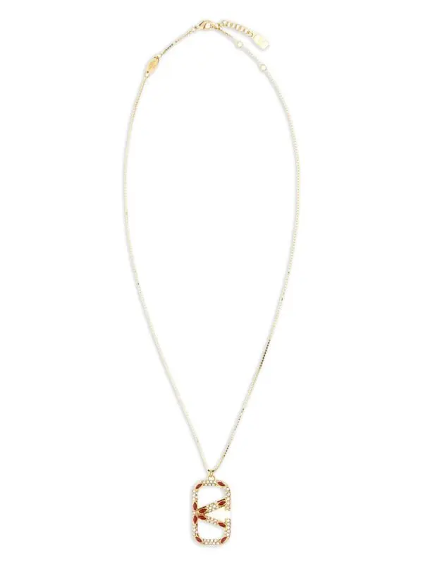 Valentino Garavani Vlogo Signature Crystal-embellished Necklace - Gold