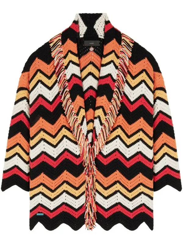 Alanui Chevron Knit Cardigan - Orange