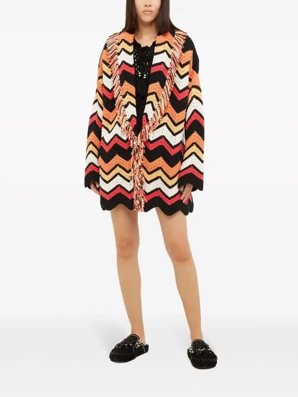 Alanui Chevron Knit Cardigan - Orange