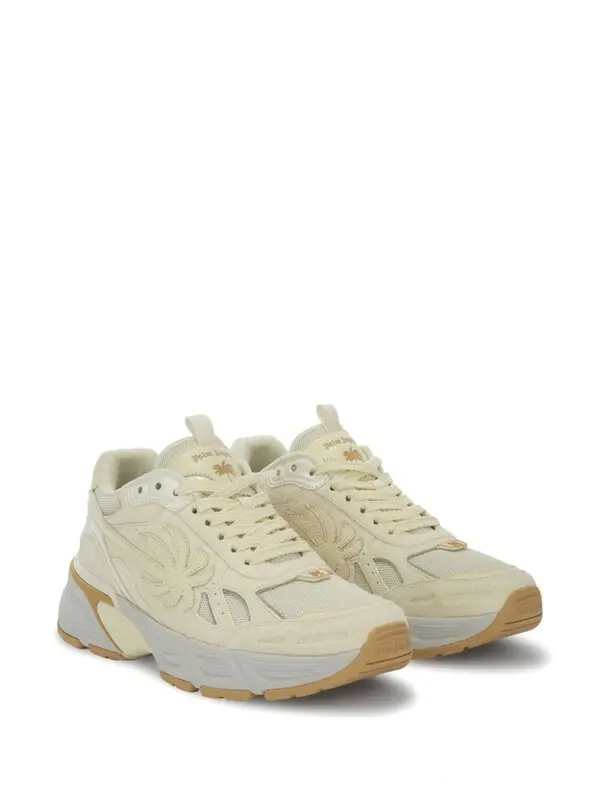 Palm Angels The Palm Runner Leather Sneakers - Neutrals