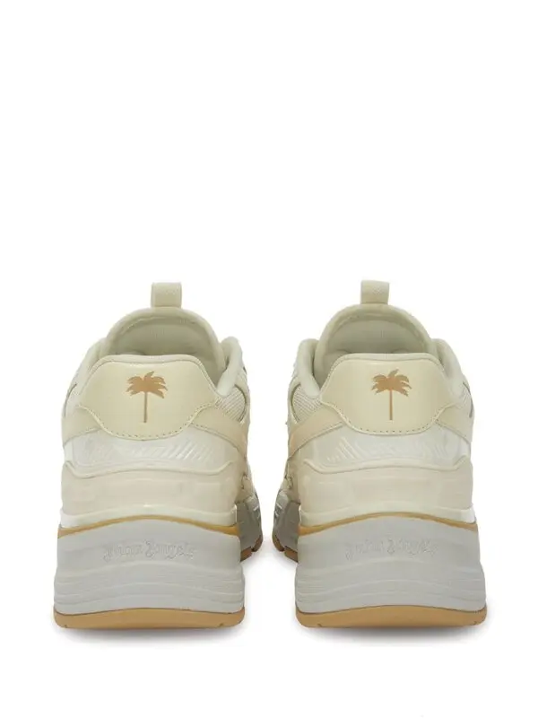 Palm Angels The Palm Runner Leather Sneakers - Neutrals