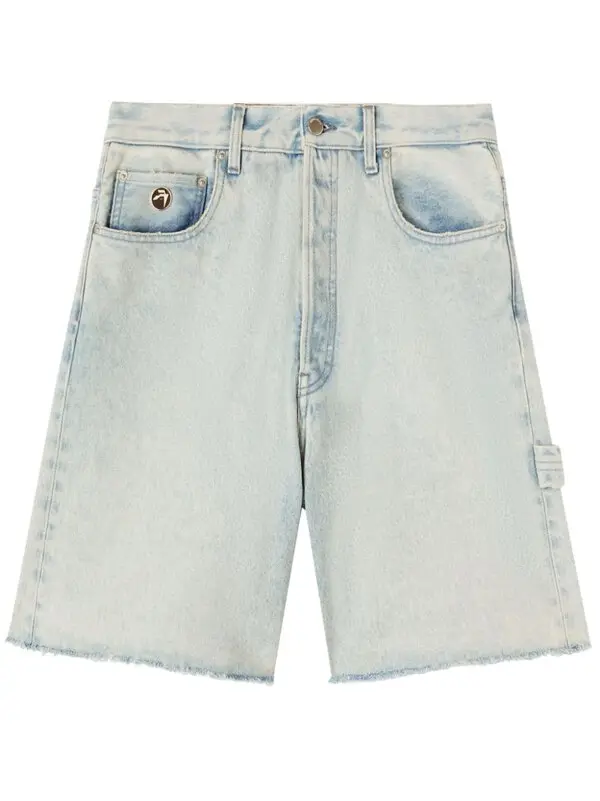 AMBUSH Raw-edge Denim Shorts - Blue