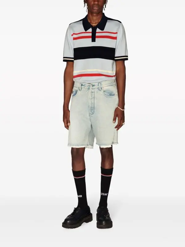 AMBUSH Raw-edge Denim Shorts - Blue
