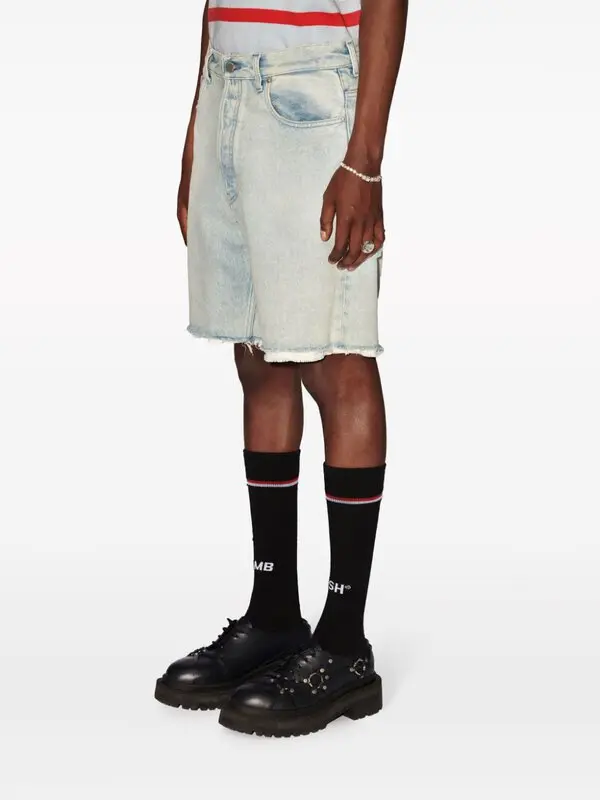 AMBUSH Raw-edge Denim Shorts - Blue