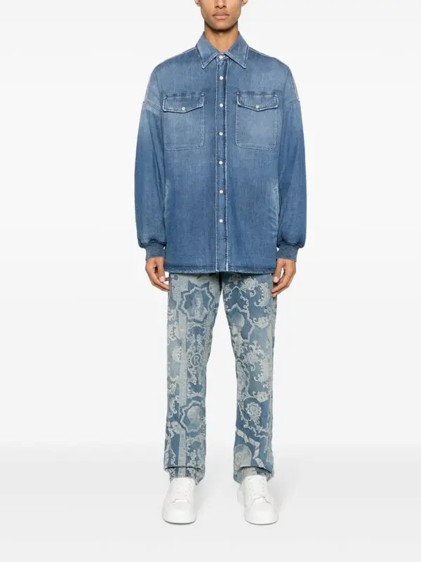 Alexander McQueen Seal Embroidered Denim Jacket