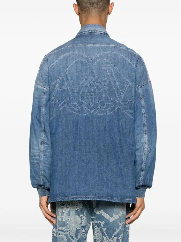 Alexander McQueen Seal Embroidered Denim Jacket