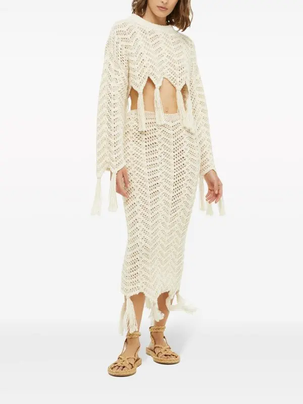 Alanui Chevron Knit Cropped Jumper