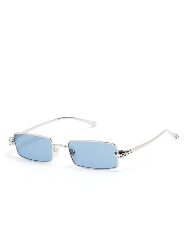 Cartier Panthère De Rectangle-frame Sunglasses - Silver
