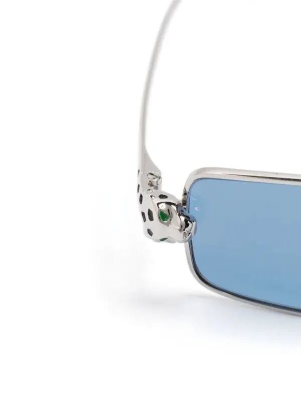 Cartier Panthère De Rectangle-frame Sunglasses - Silver