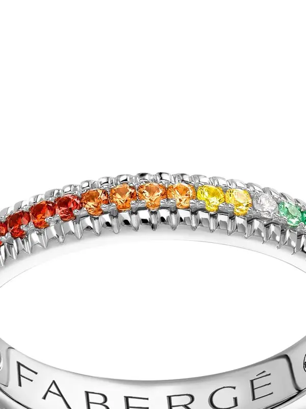 Faberge 18kt White Gold Colour Of Love Multi-stone Eternity Ring - Silver
