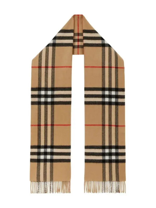 Burberry Reversible Checked Cashmere Scarf - Brown