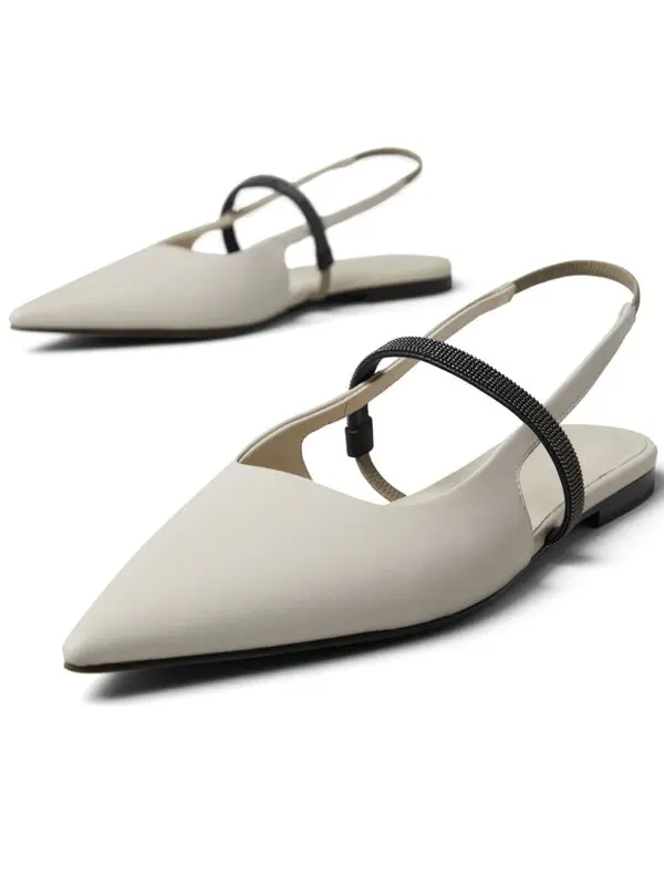 Brunello Cucinelli Monile Slingback Ballet Flats - Neutrals