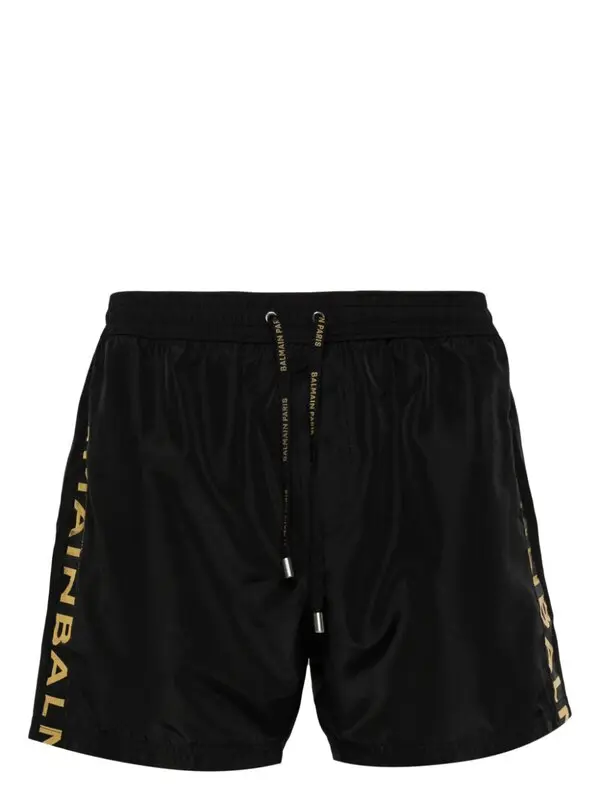 Balmain Logo-embellished Swim Shorts - Black