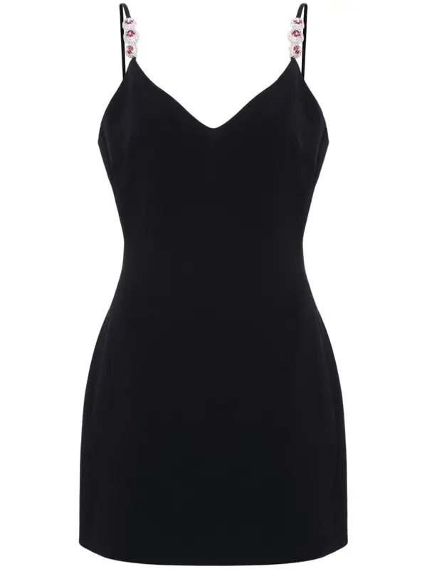 David Koma Crystal-Embellished Cady Mini Dress - Black | Editorialist