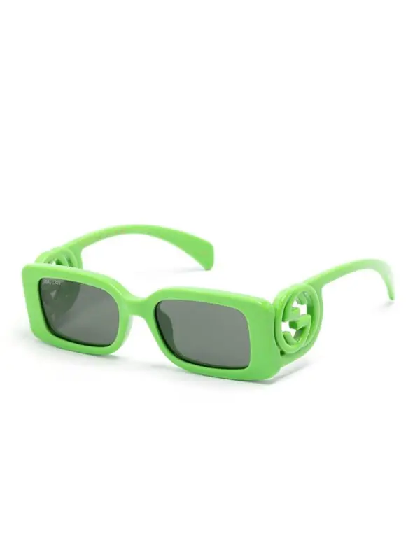 Gucci Rectangle-frame Sunglasses - Green