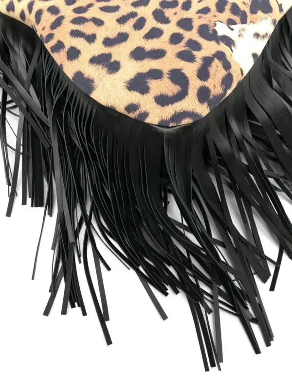 Roberto Cavalli Logo-plaque Jaguar-print Shoulder Bag