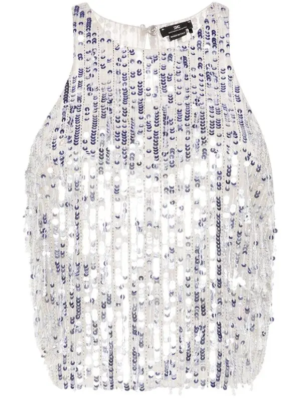 Elisabetta Franchi Sequined Tulle Top