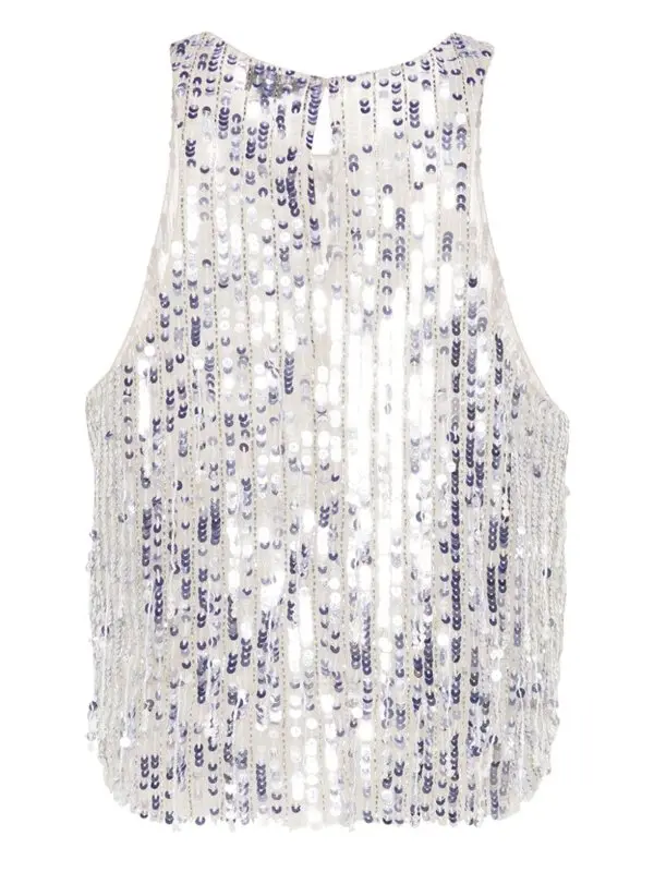 Elisabetta Franchi Sequined Tulle Top